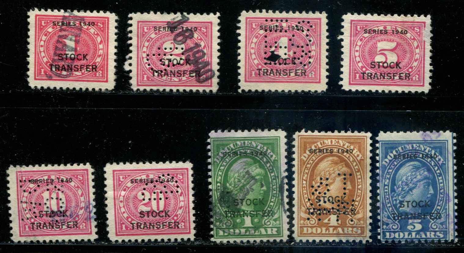USA SC# RD42-49, 54, 57-8 Stock Transfer 1940 Series Used | United ...