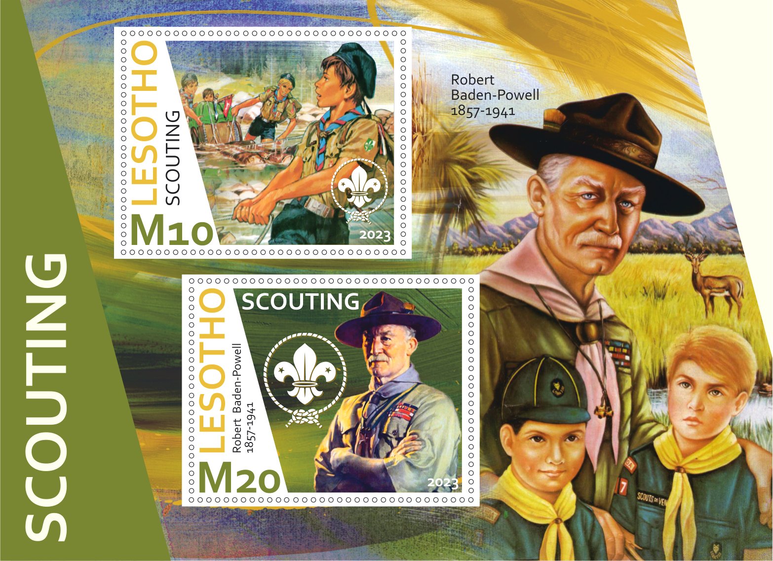 Stamps. Scouts 2023 year 1+1 sheets perforated lesotho NEW | Africa ...