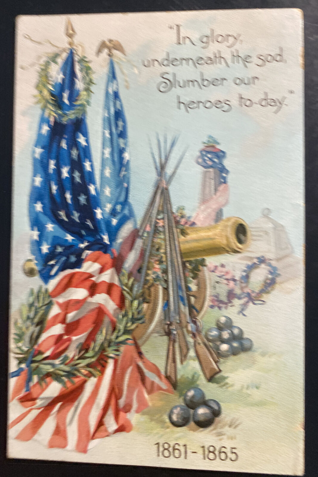 1907 New York USA Civil War Picture postcard Cover In Glory Underneath ...