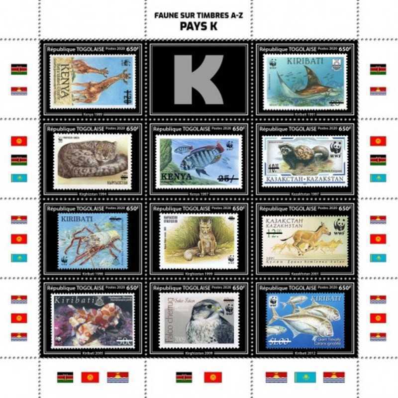 Togo - 2020 WWF Fauna Stamps on Stamps - 11 Stamp Sheet - TG200226a ...
