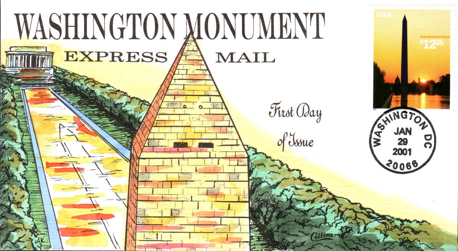 #3473 Washington Monument Collins FDC | United States, General Issue ...