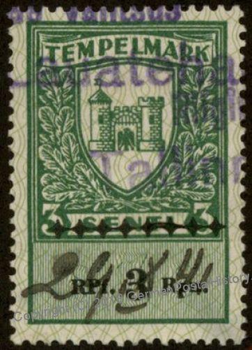 Estonia Eesti Germany Occupied Tempelmark Revenue stamp 77243 ...