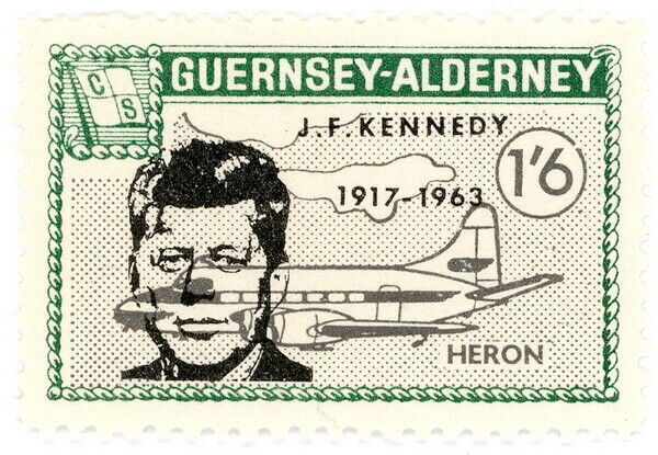 (I.B) Guernsey Cinderella : Alderney 1/6d (Commodore Shipping) JFK OP ...