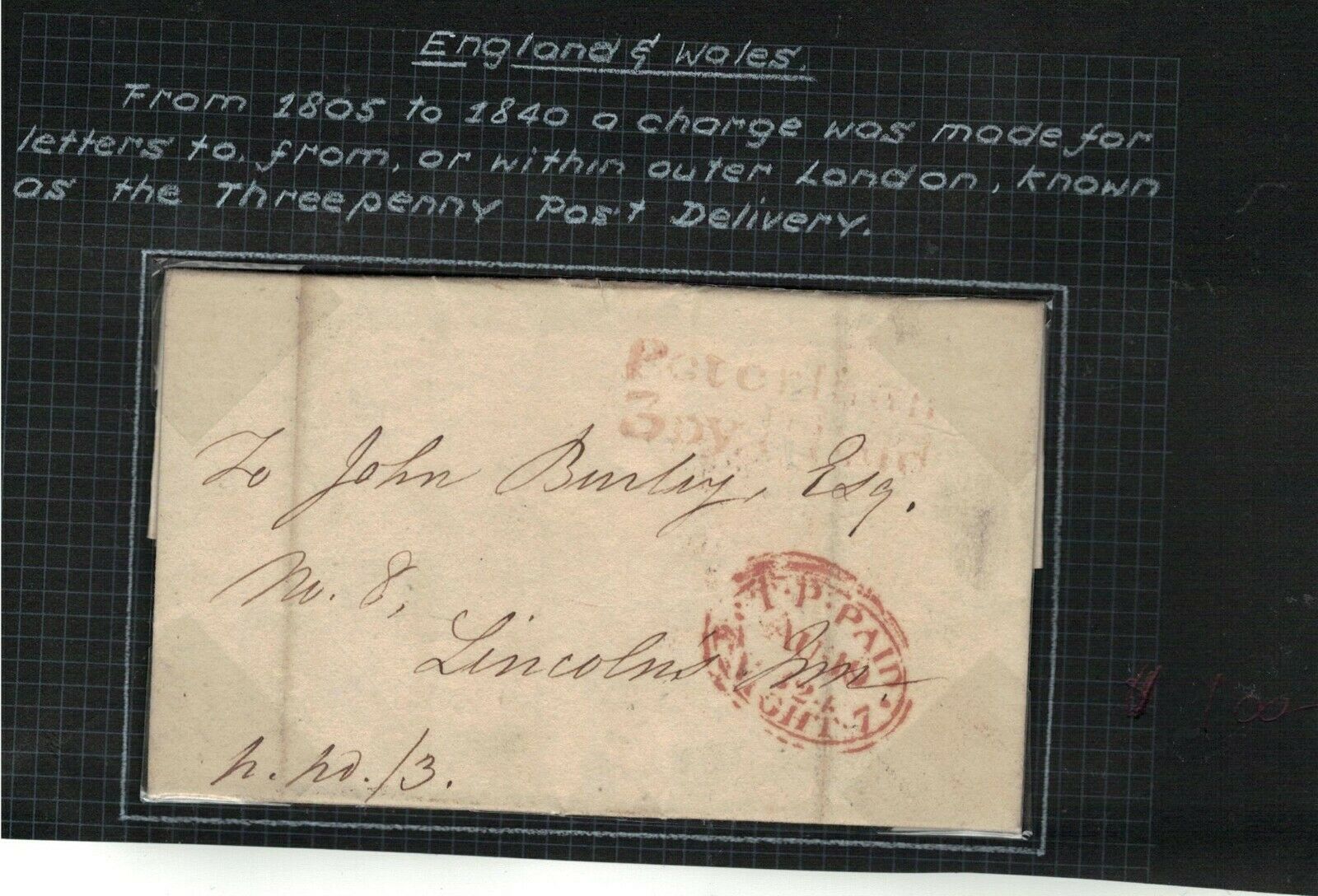 GB Stampless Cover 3 Penny Post (1eja) | Great Britain, Stamp / HipStamp