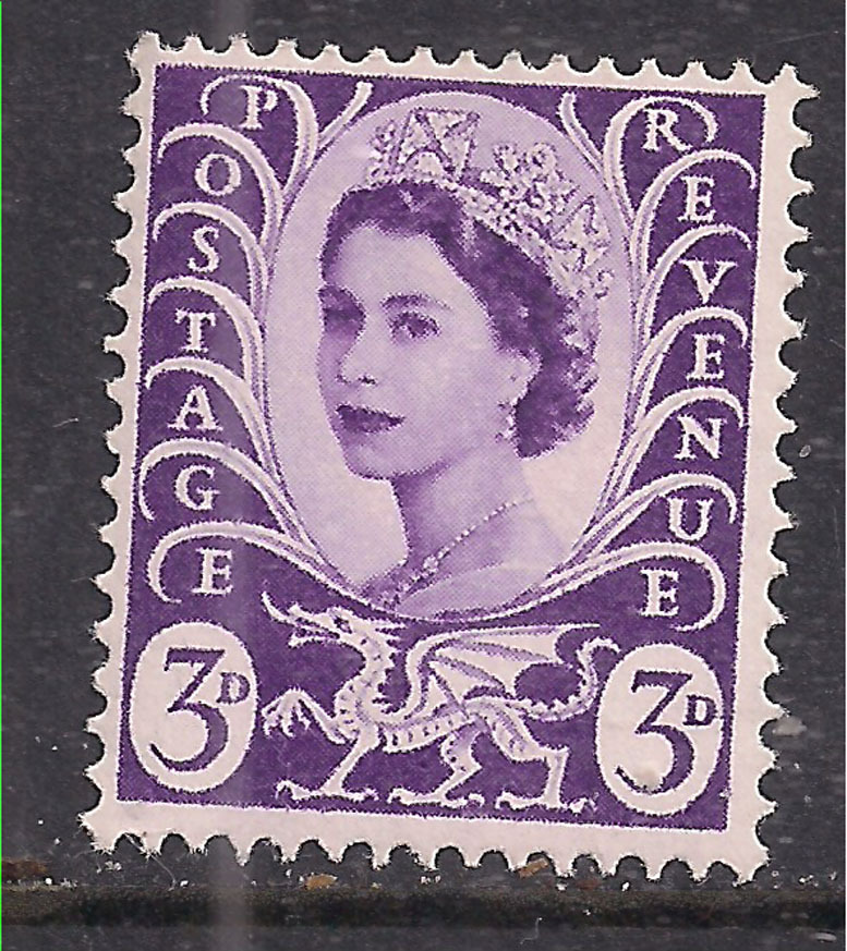 Wales GB QE2 1958 3d Deep Lilac Umm SG W1 ( L1126 ) | Great Britain ...