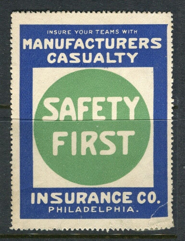 USA; 1950s early Local Special Poster stamp, Safety First Philadelphia ...