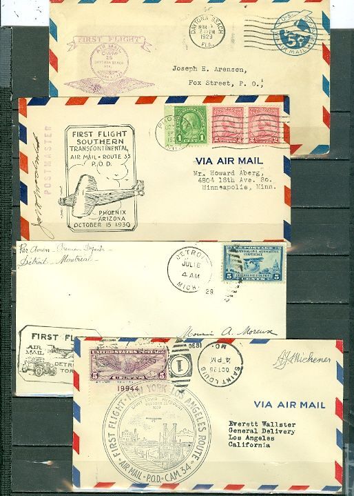 US 1929-1930 LOT of (4) First Flight Airmail Covers...Cachets | United ...