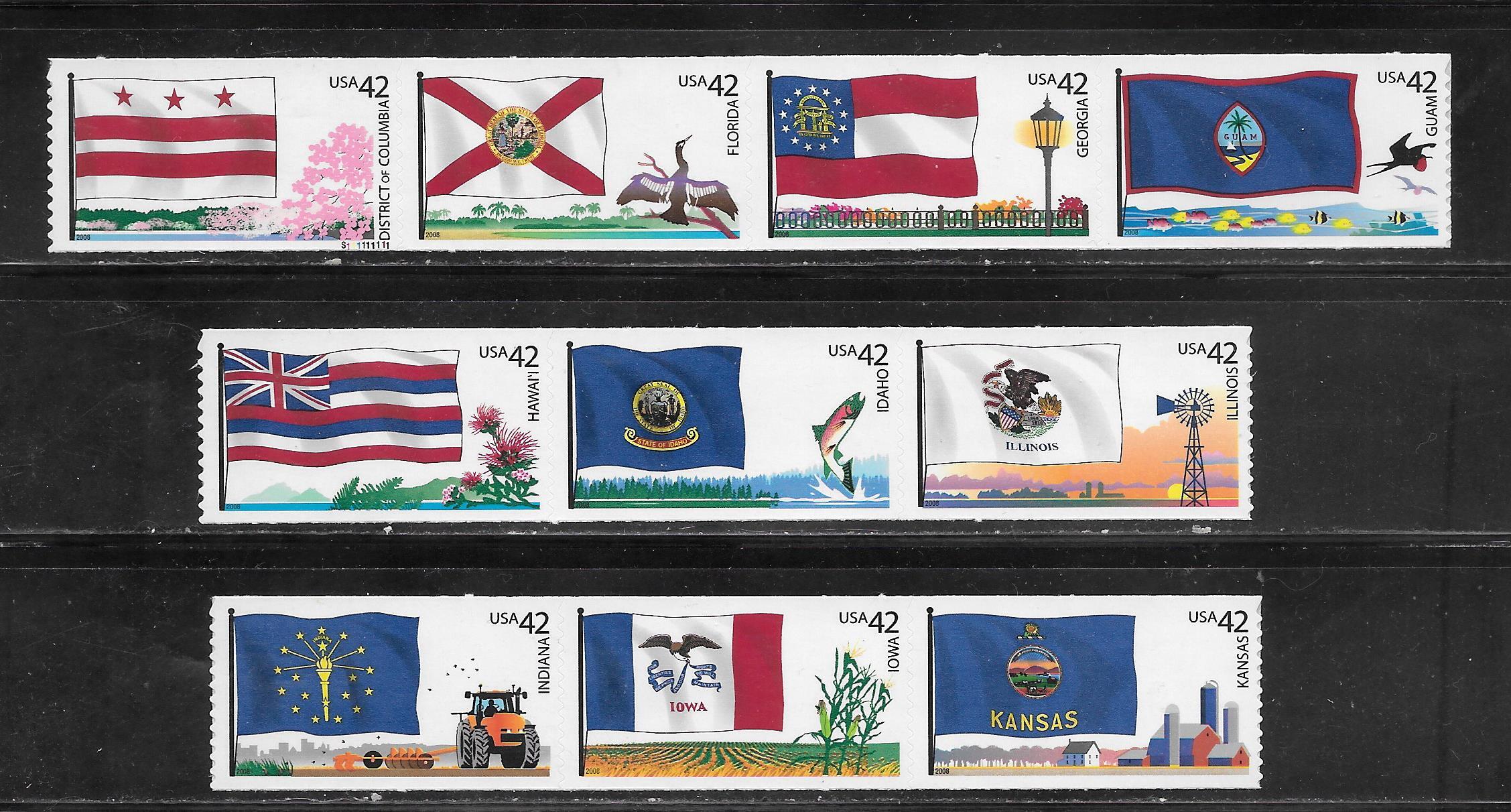 #4283-92 MNH Strips Flags of our Nation | United States, General Issue ...