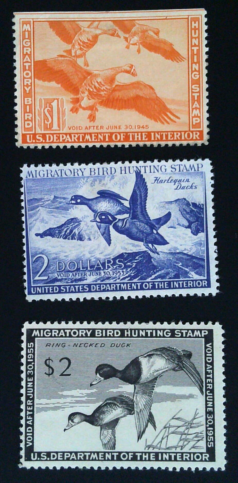 Scott #RW11,19,21 - F - Hunting Permit Stamps - OG HR - Lot - 1944-54 ...