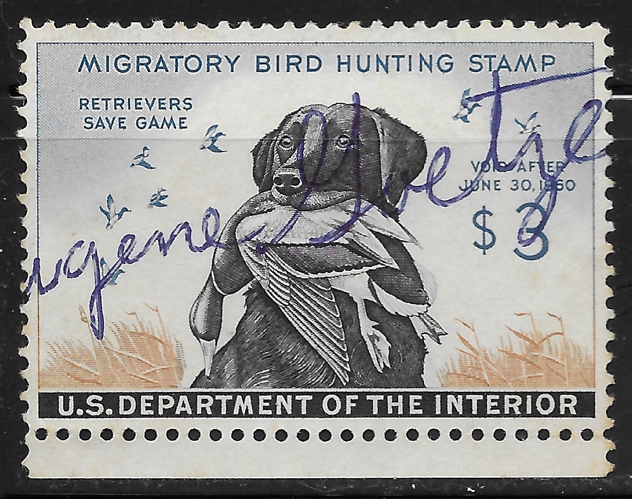 US #RW26 $3 Labrador Retriever Carrying Mallard Drake | United States ...