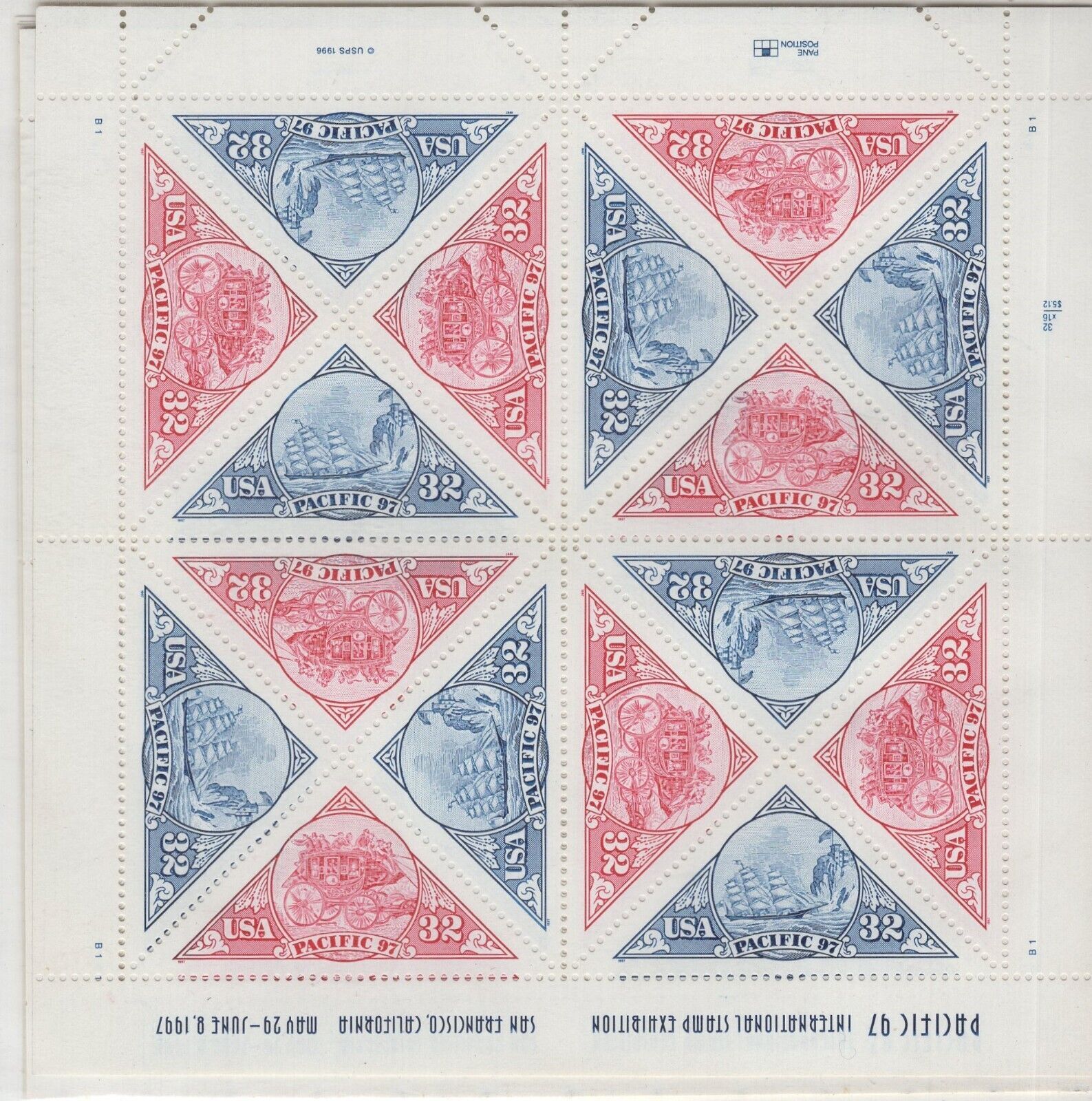 Scott 3130 - 3131 - Pacific 97. Sheet of 16. MNH. OG. #02 3130s16 ...