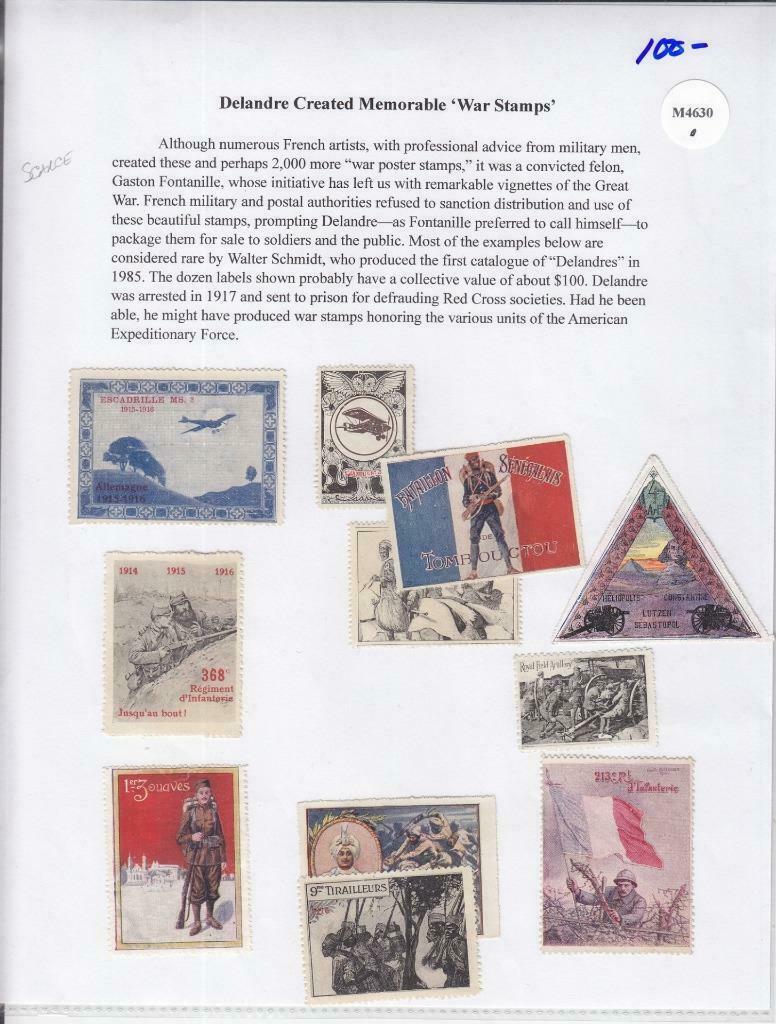 Rare Delandre Created Memorable, "War Stamps", ex: Lowther, See Remark ...