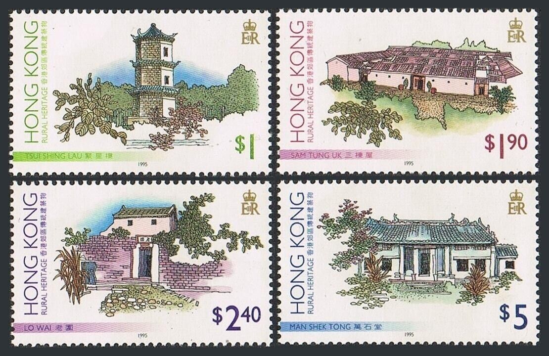 Hong Kong 720-723,MNH.Michel 740-743. Traditional Buildings,1995 ...
