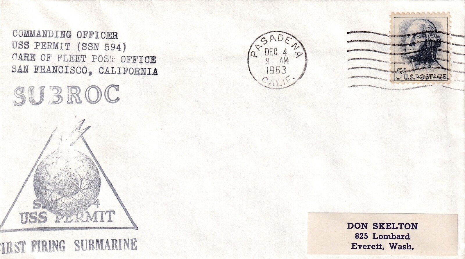 1963 USS Permit SSN 594 SUBROC "First Firing Submarine" (N17014 ...