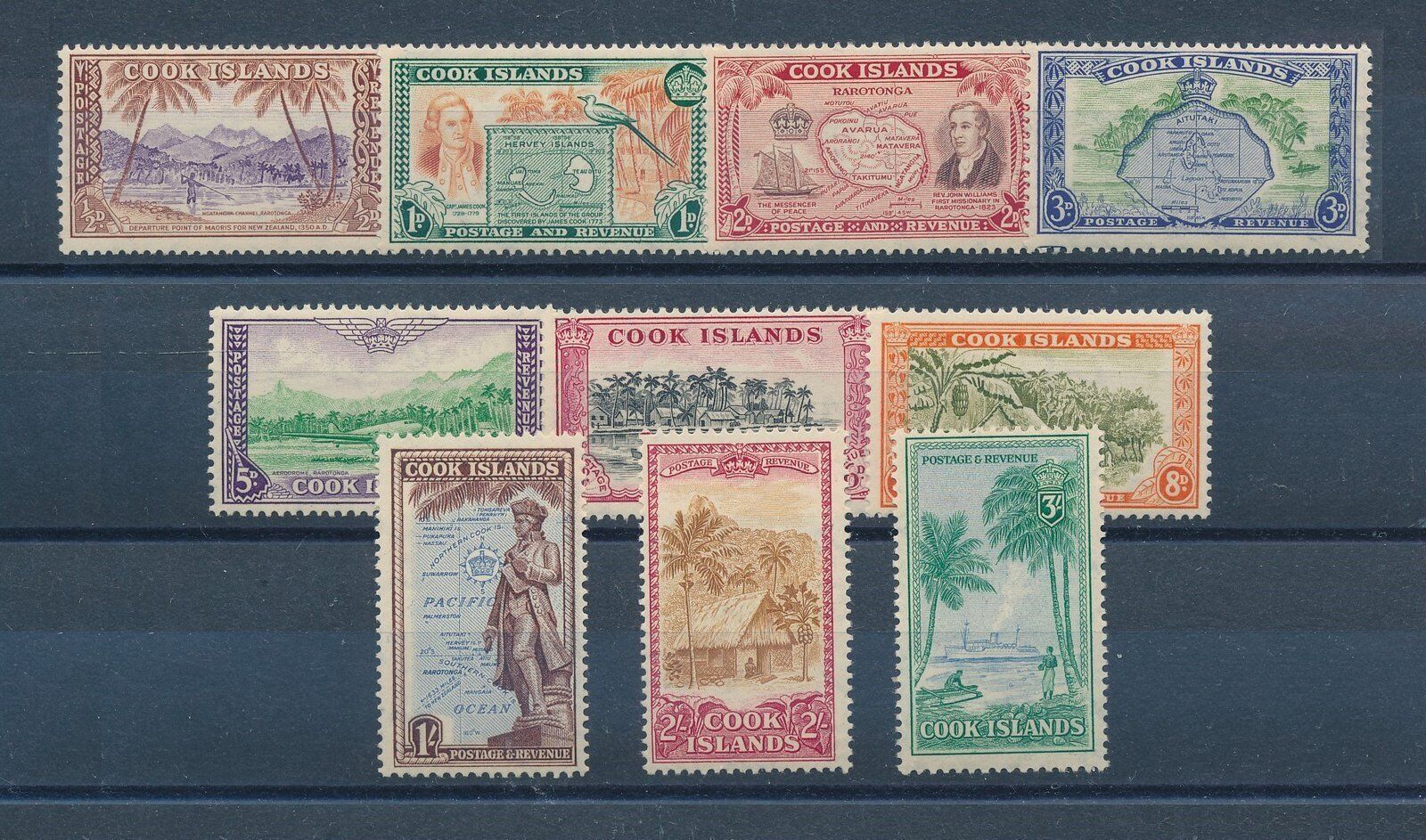 [114273] Cook Islands 1949 Pictorial set maps ships MNH | Australia ...