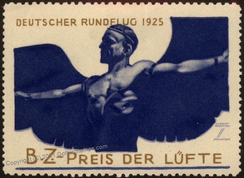 Germany 1925 Berlin BZ Flight Air Prize Original Hohlwein Poster Stamp ...