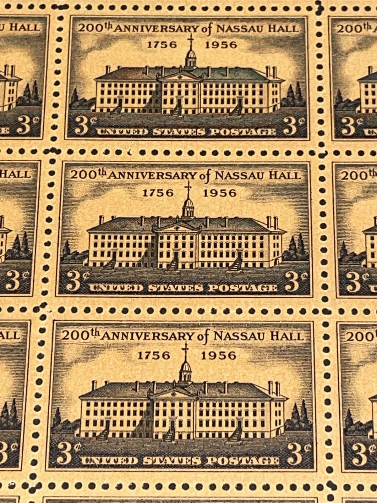 1956 sheet Nassau Hall Princeton Sc 1083 | United States, General Issue ...