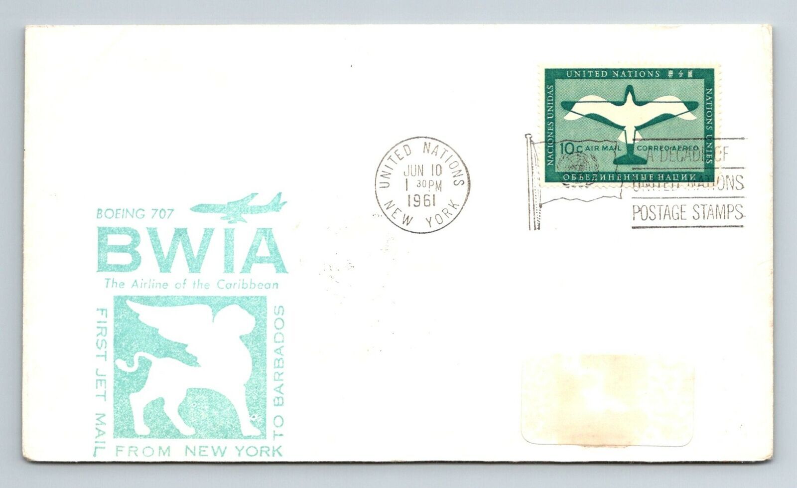 1961 1st Jet Mail Boeing 707 - United Nations NY - F8609 | United ...