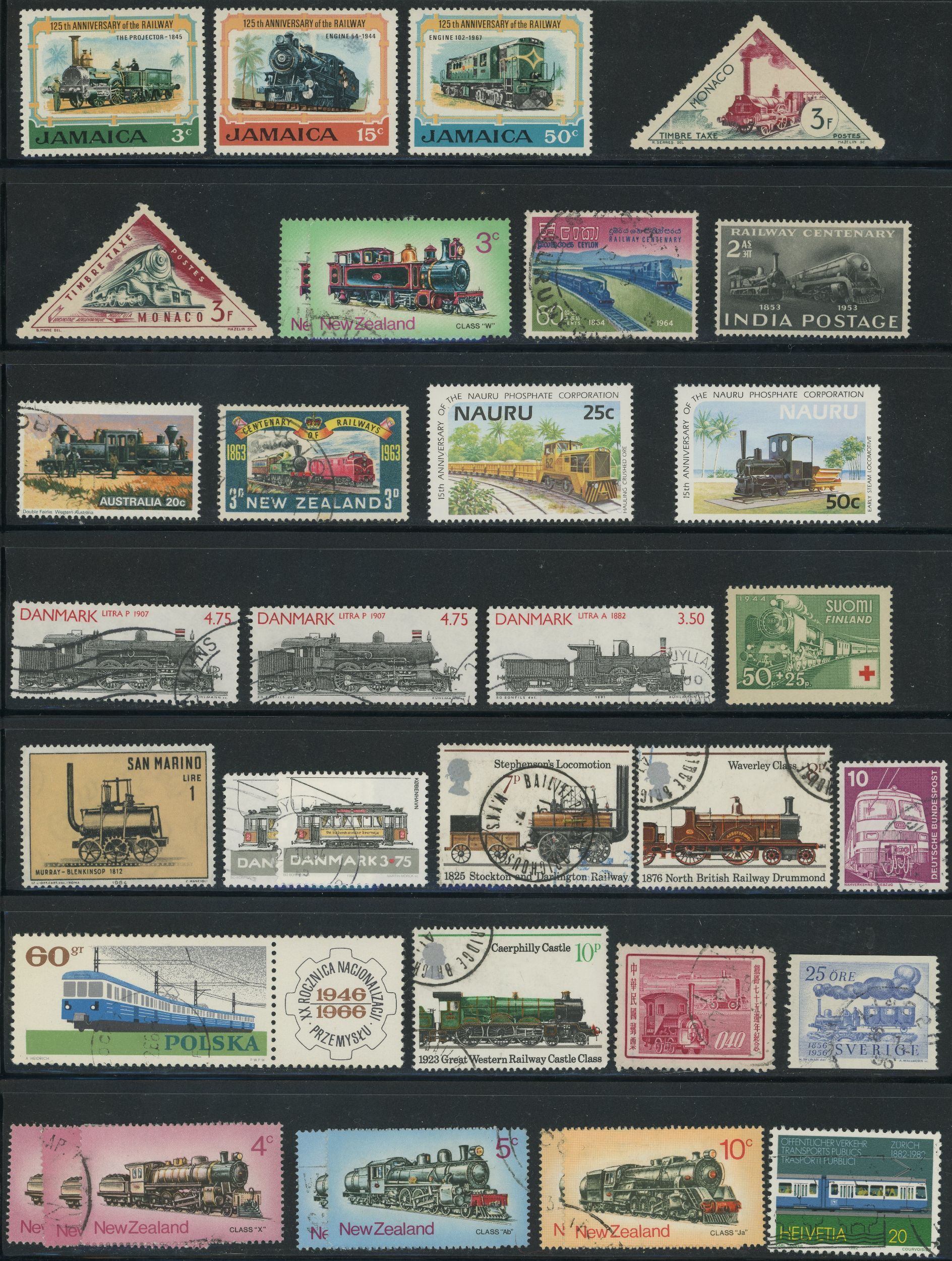 TOPICAL: Train Stamp Collection - Mix of Mint & Used - See scans ...