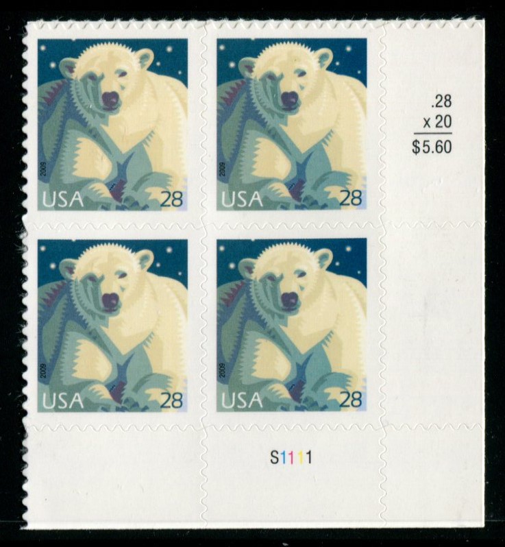 4387 US 28c Polar Bear SA, MNH PB LR cv $3.05 | United States, General ...