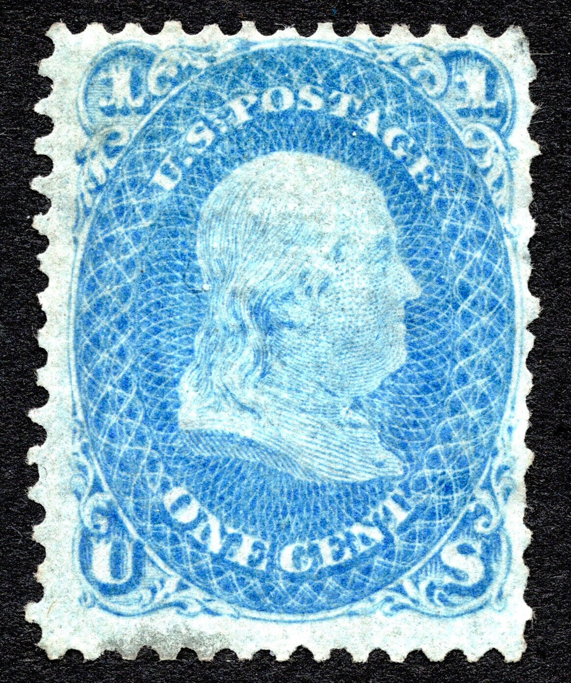 US 1868 1¢ Franklyn "F" Grill Stamp #92 Used CV $375 | United States ...