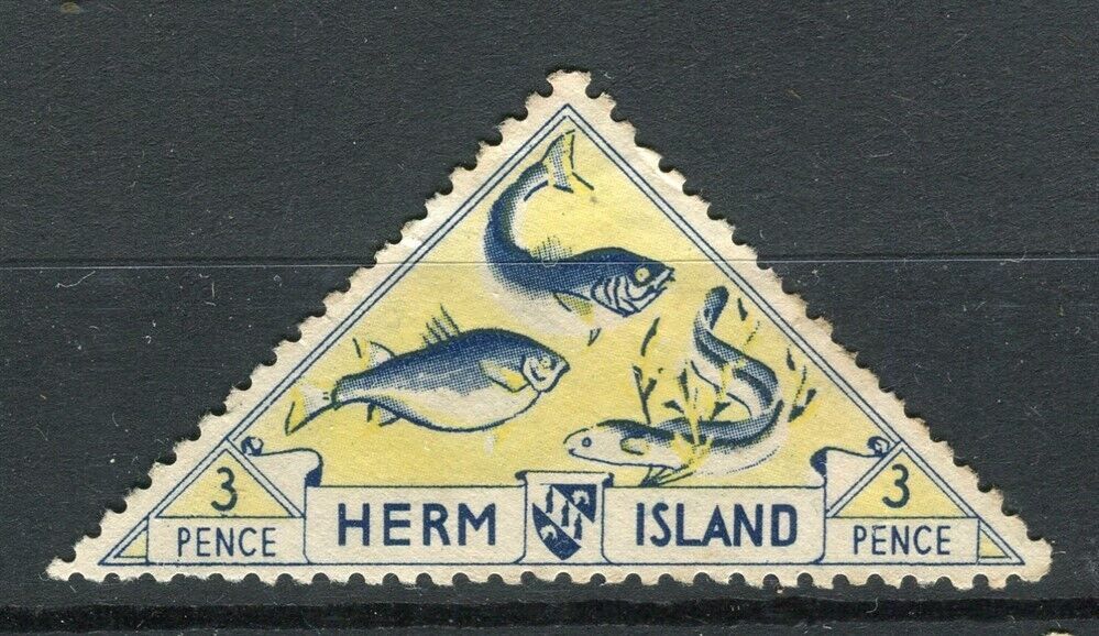 BRITAIN; HERM ISLAND 1950s early Pictorial issue Mint hinged 3d. value ...