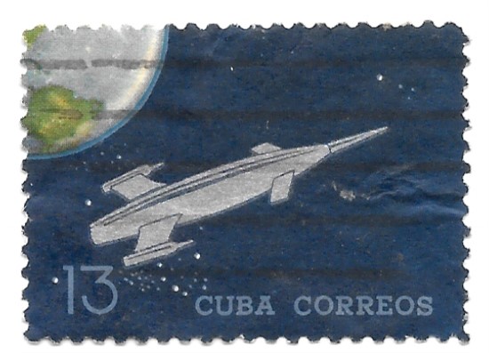 Cuba, 1964 #879, Globe & Rocket, Lower Right stamp issue, 13 centavos ...