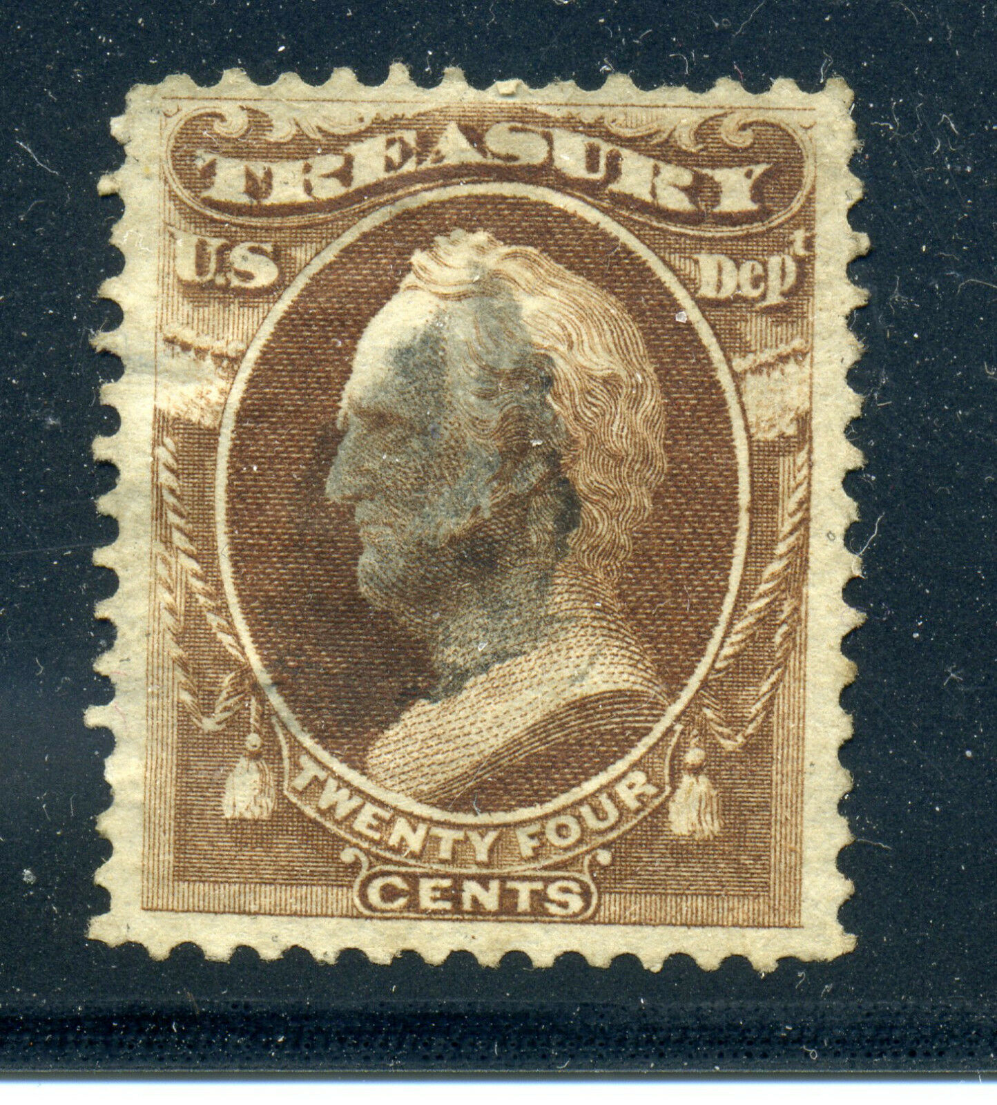 Scott #O80 Variety Treasury Official Stamp Short Transfer @ Top (Stock ...