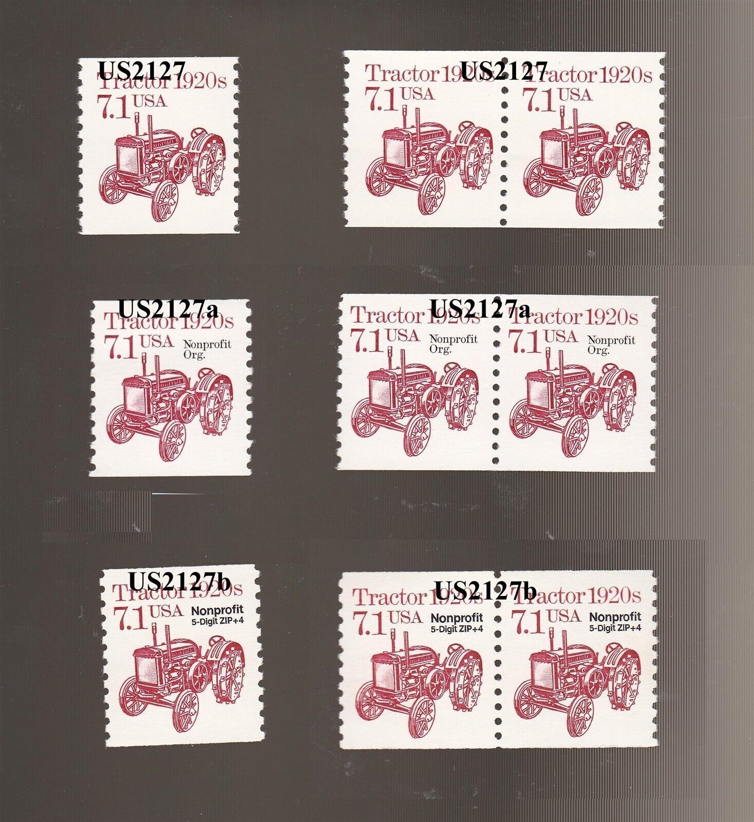 Triple 7.1c Tractor US 2127, US 2127a, US 2127b Lot (3) Single & Pair ...