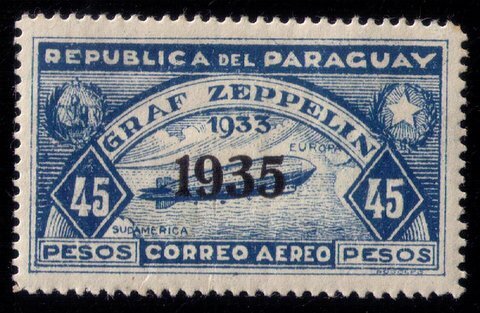 Paraguay Sc #C97 (1935) Graf Zeppelin Overprint In Black Mint,LH,OG ...