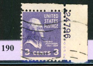 PKStamps - USA - 807 - Used - Plate Number Single #22-190 | United ...