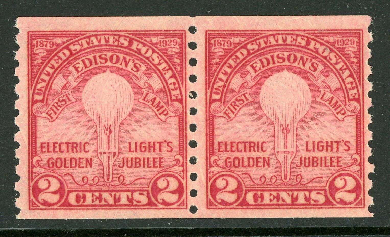 USA 1929 Edison 2¢ Coil Pair Perf 10 Scott 656 MNH K338 | United States ...