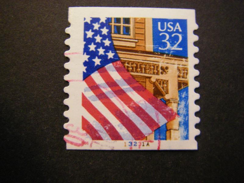 RARE SCOTT 2915A 32¢ Flag Over Porch #13231A 10 x 10 VP/PV, scuffed ...