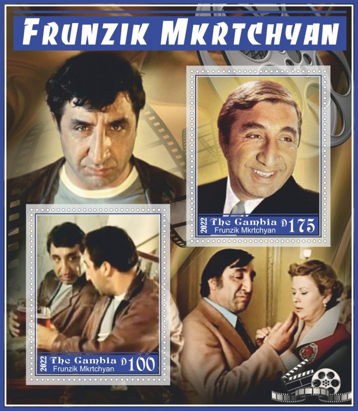 Stamps.Famous Armenians Frunzik Mkrtchyan2022 year Gambia 1+1 sheet perforated | Africa - Gambia ...