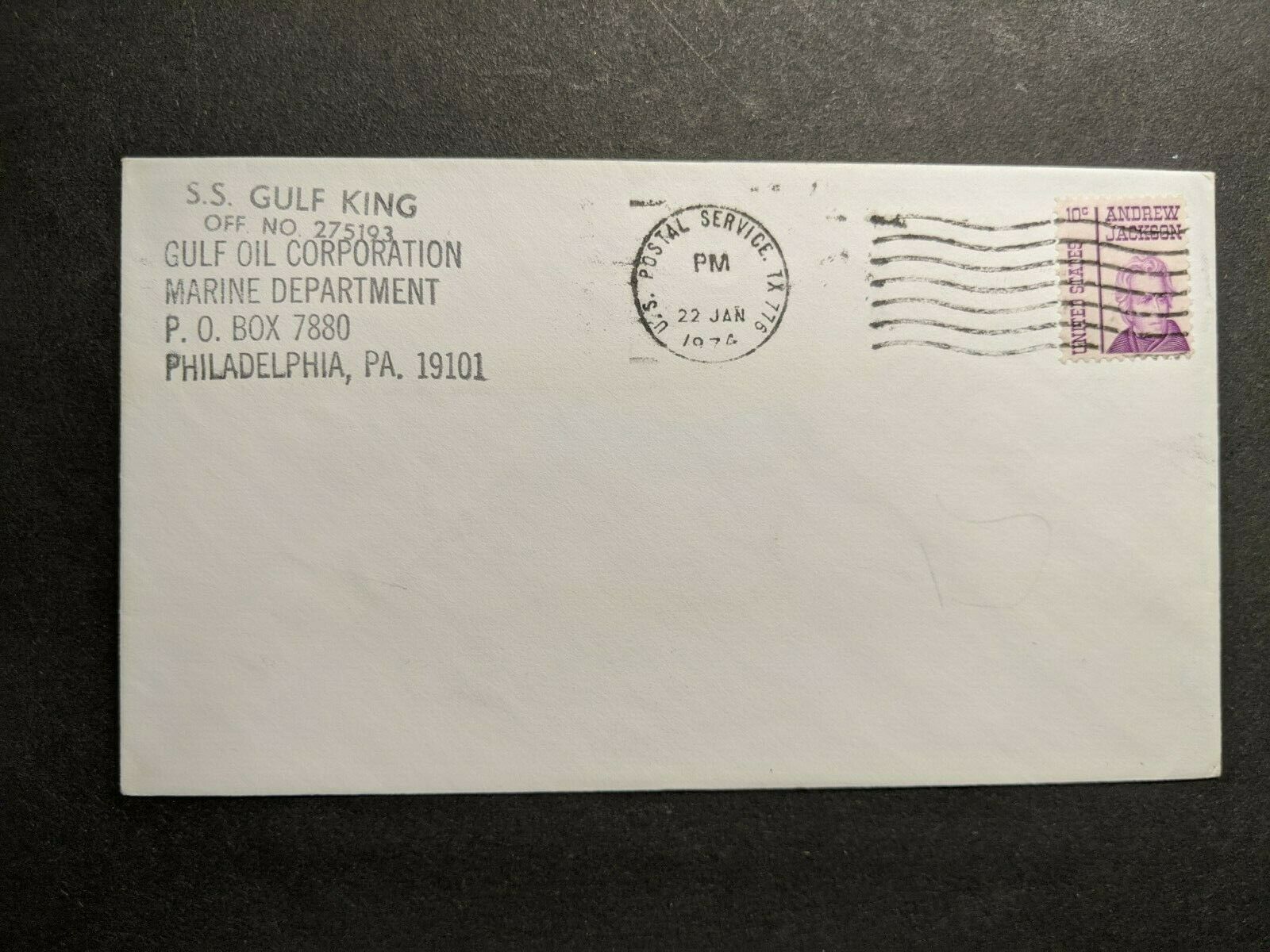 Gulf Oil Corp Tanker Ship SS GULF KING Naval Cover 1974 | United States ...