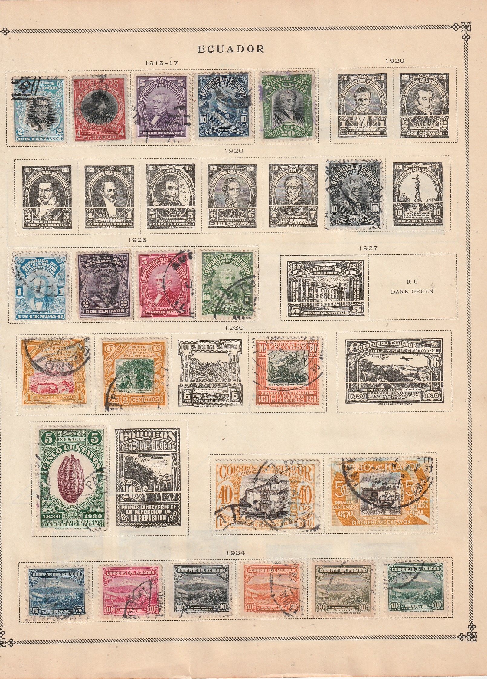 Ecuador Collection - 10 Scans, All the stamps are in the scans ...