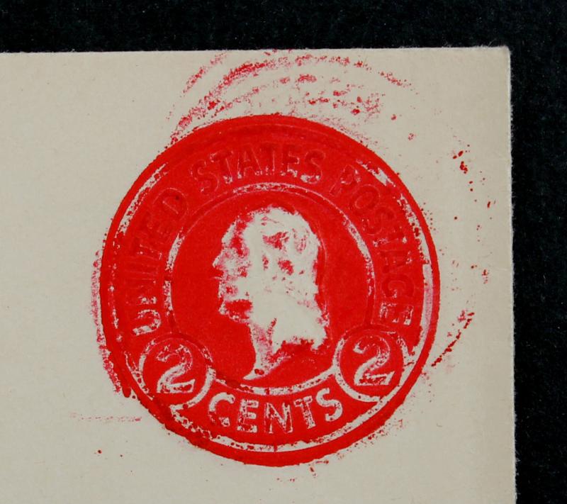 US #U429m ERROR / EFO Stamped Envelope Unused Partial Double Impression ...