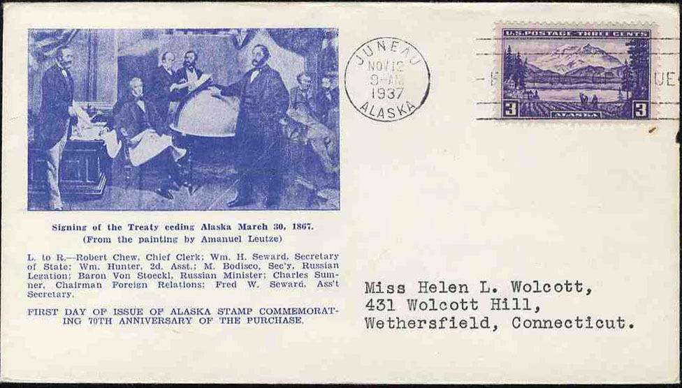 United States First Day Covers #800-58 Cat$40, 1937 3c Alaska, John ...