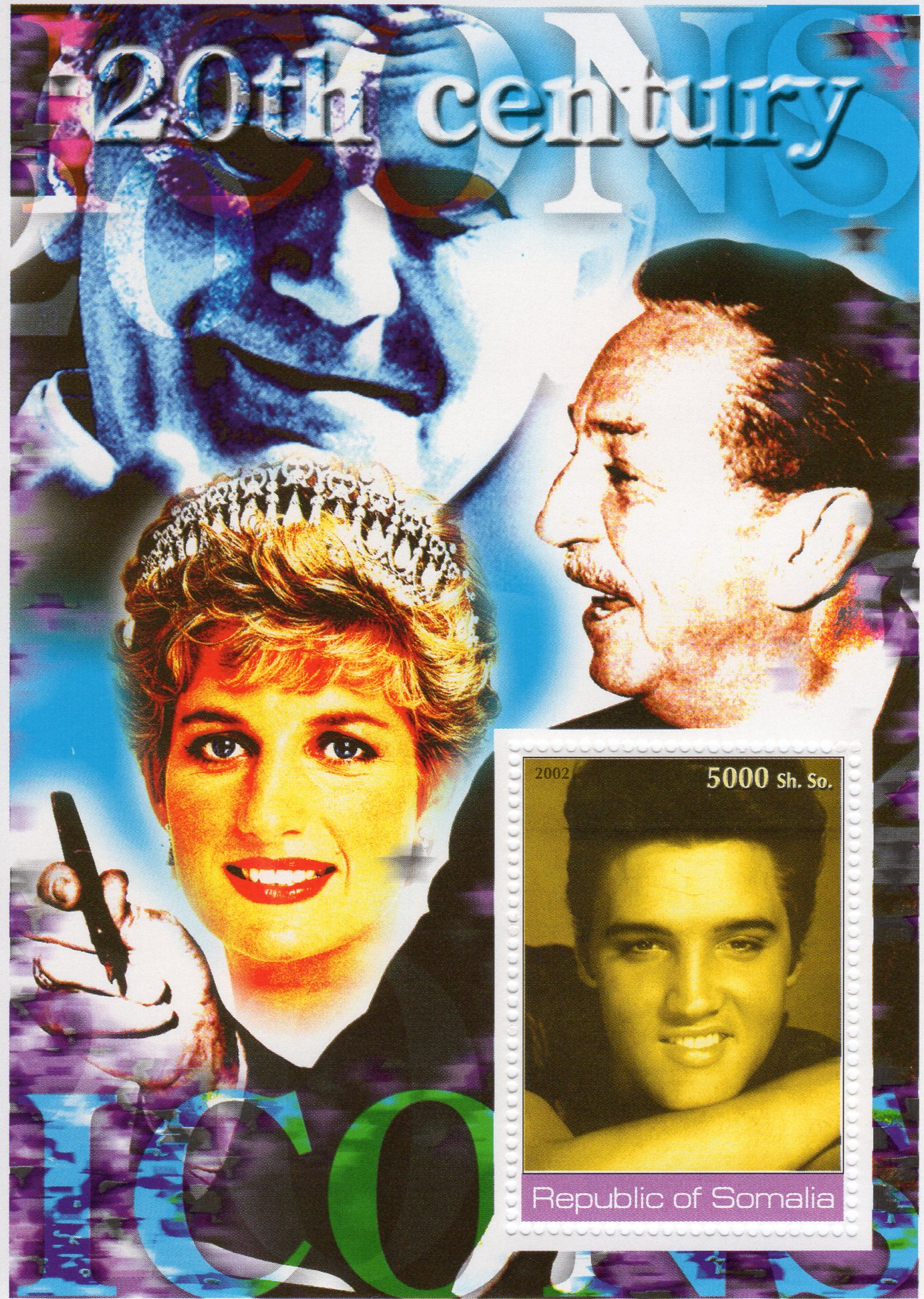 Somalia 2002 Elvis Presley-Princess Diana-Walt Disney-Icons Souvenir ...
