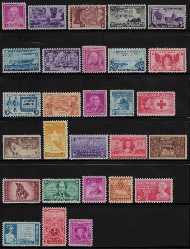 U.S. #953-80 MNH; 1948 Commemoratives - complete set of 28 (1948 ...