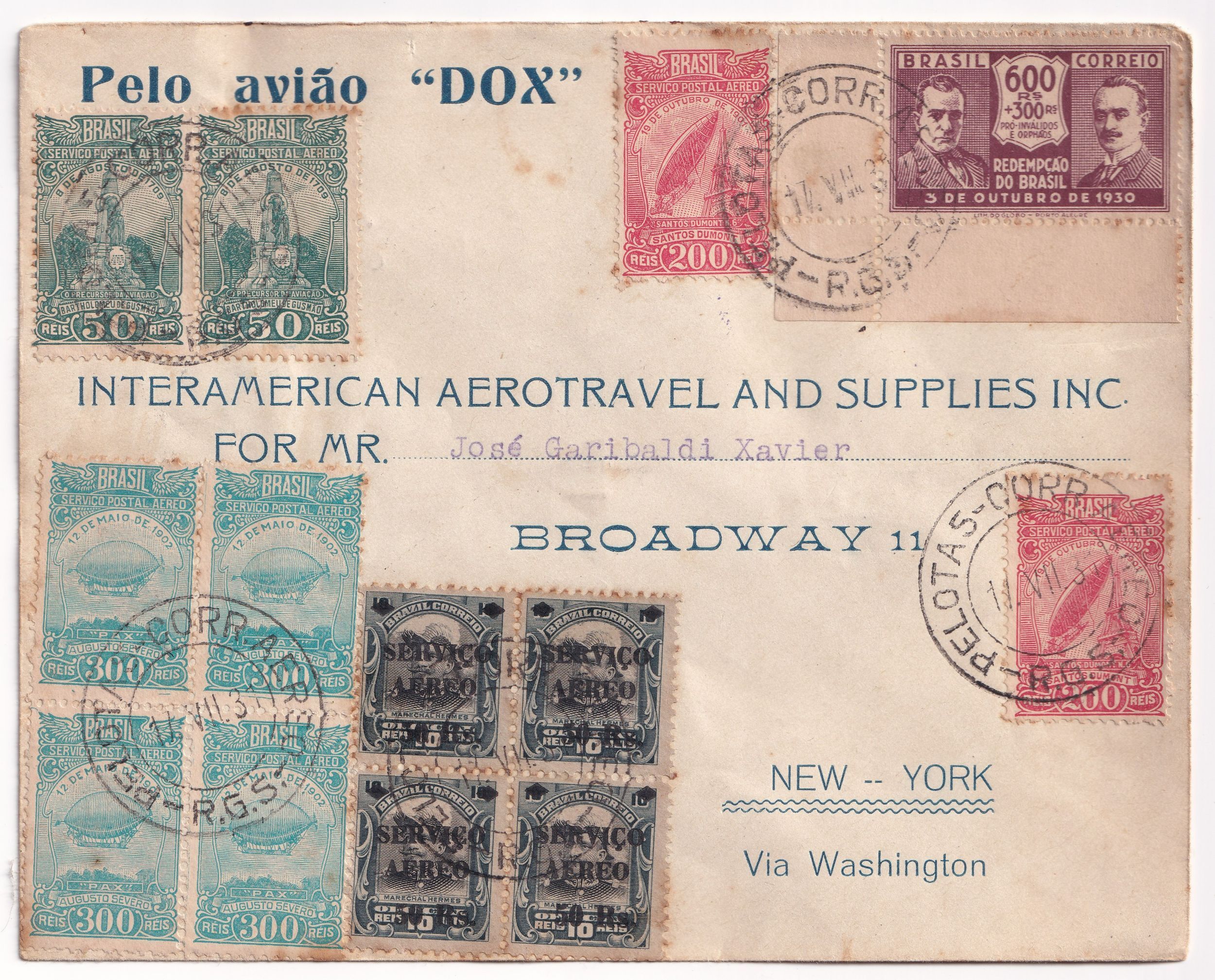 BRAZIL cover_1931_ DOX airplane- First flight Europe_South America_ USA ...