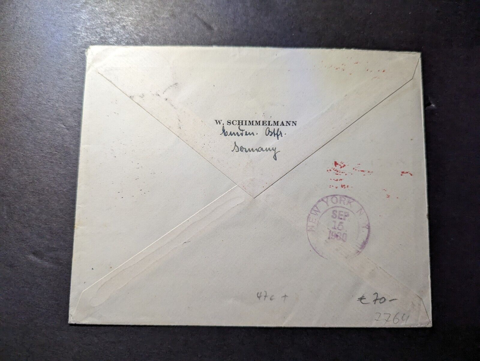 1930 Germany Airmail Aviation Catapult Cover Emden to SS Europa to ...