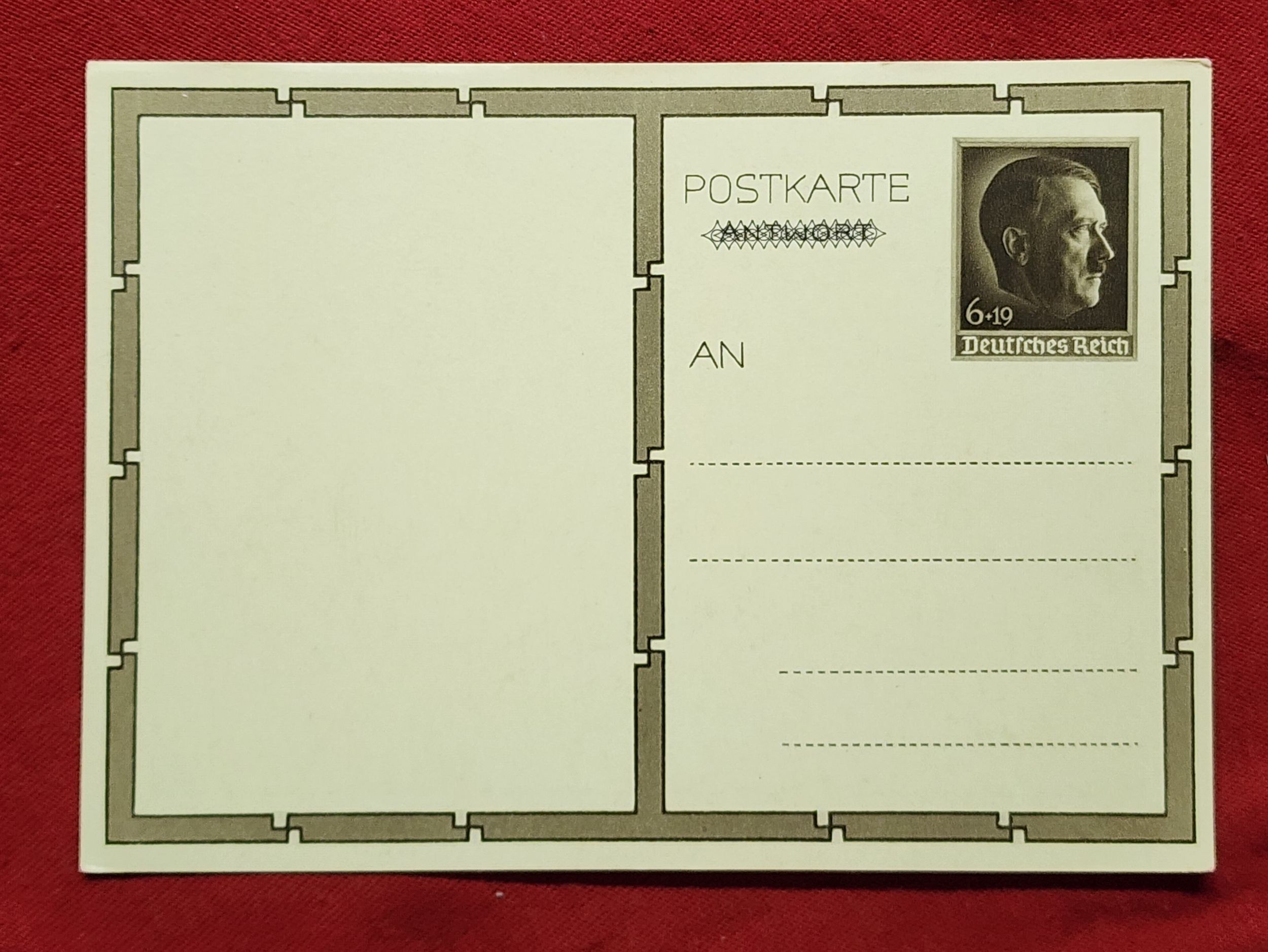 Nazi German Third Reich Postcard Adolf Hitler photo portrait WW2 WWII ...