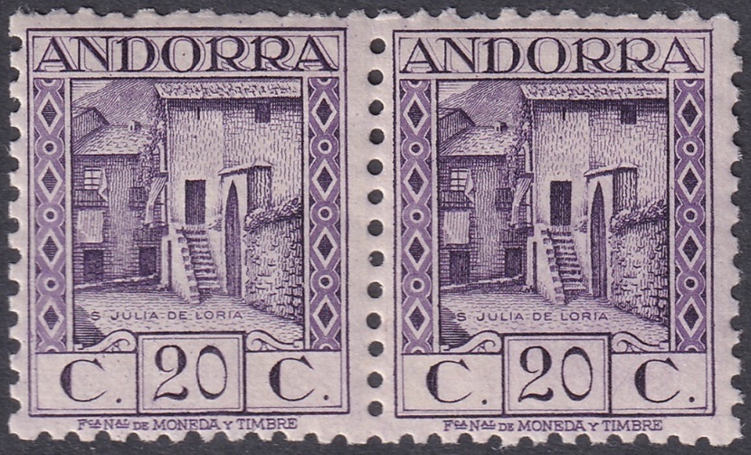Andorra Spanish 1935 Sc 29 pair MNH** light crease | Europe - Spain ...