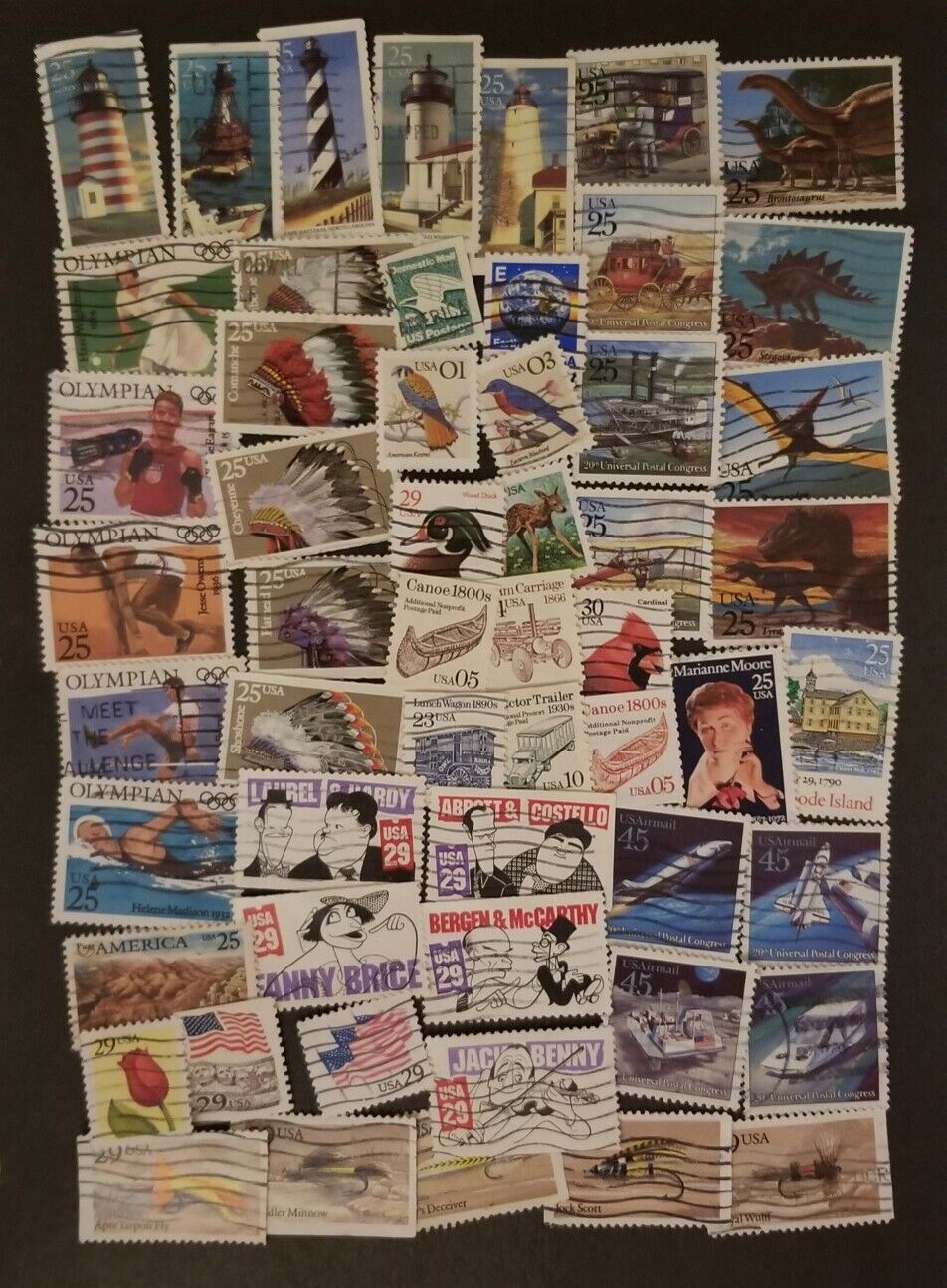 US Modern Postage Stamp Lot Collection ALL DIFFERENT Used T10780 ...