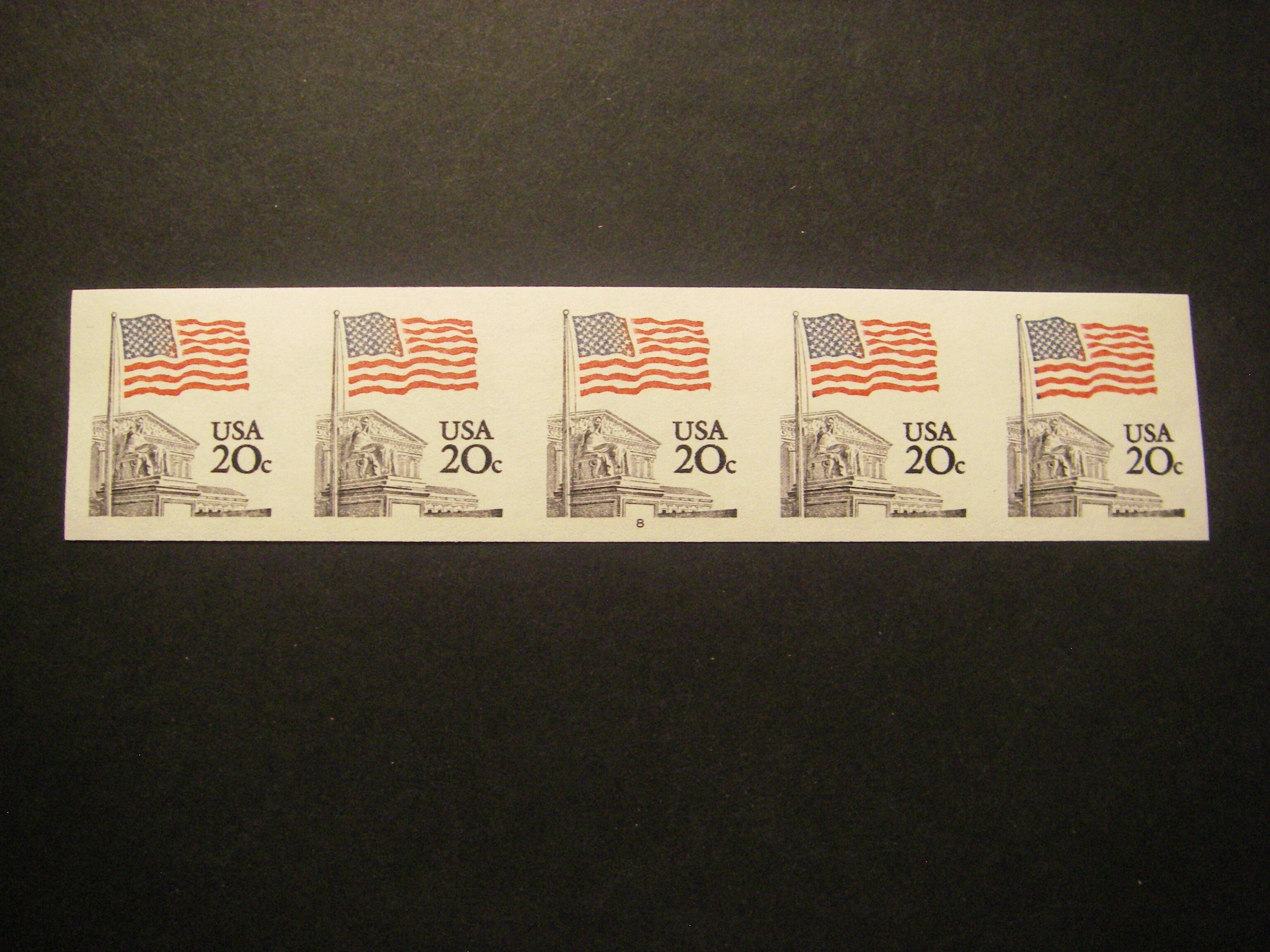 Scott 1895d, 20 cent Flag, IMPERF PNC5 #8, Post Office Fresh, CV $150 ...