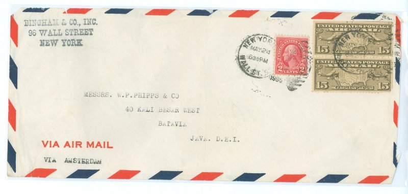 US 590/C8 2c Washington definitive + 15c planes & maps, franking this ...
