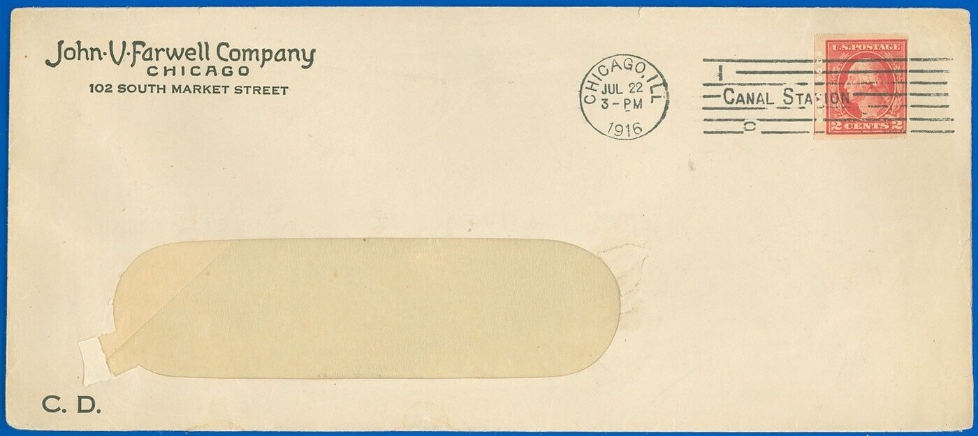 1916 Chicago, JOHN V. FARWELL CO. Vending Perf ON Cover! TYPE-4A4, SC ...
