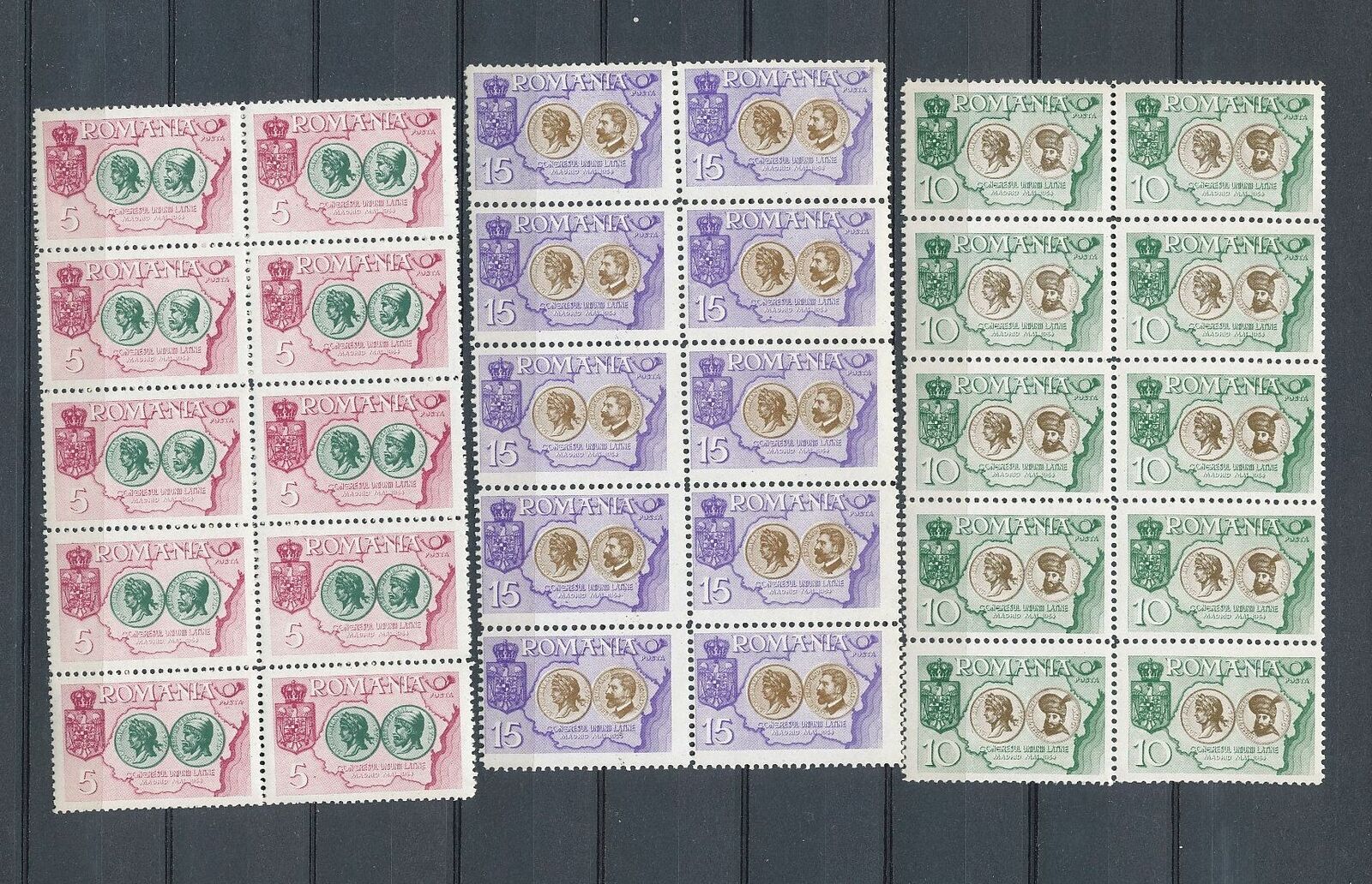 Romania 1954 Government Exile Blocks MNH Poster Stamps (30 Stamps ...