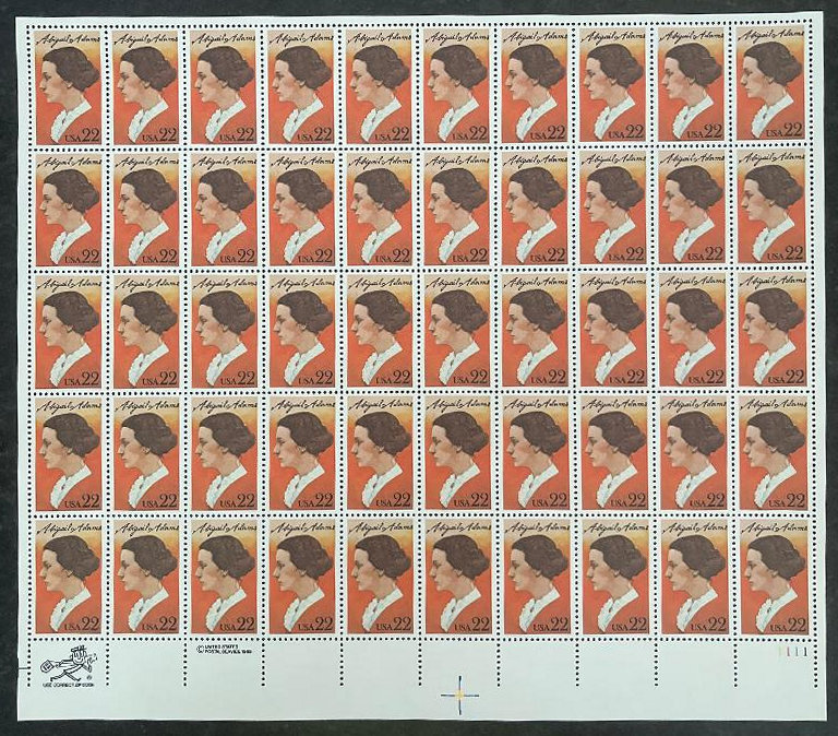2146 VF OG NH, 22c Abigail Adams Full Sheet, ..MORE.. sheet2146 ...